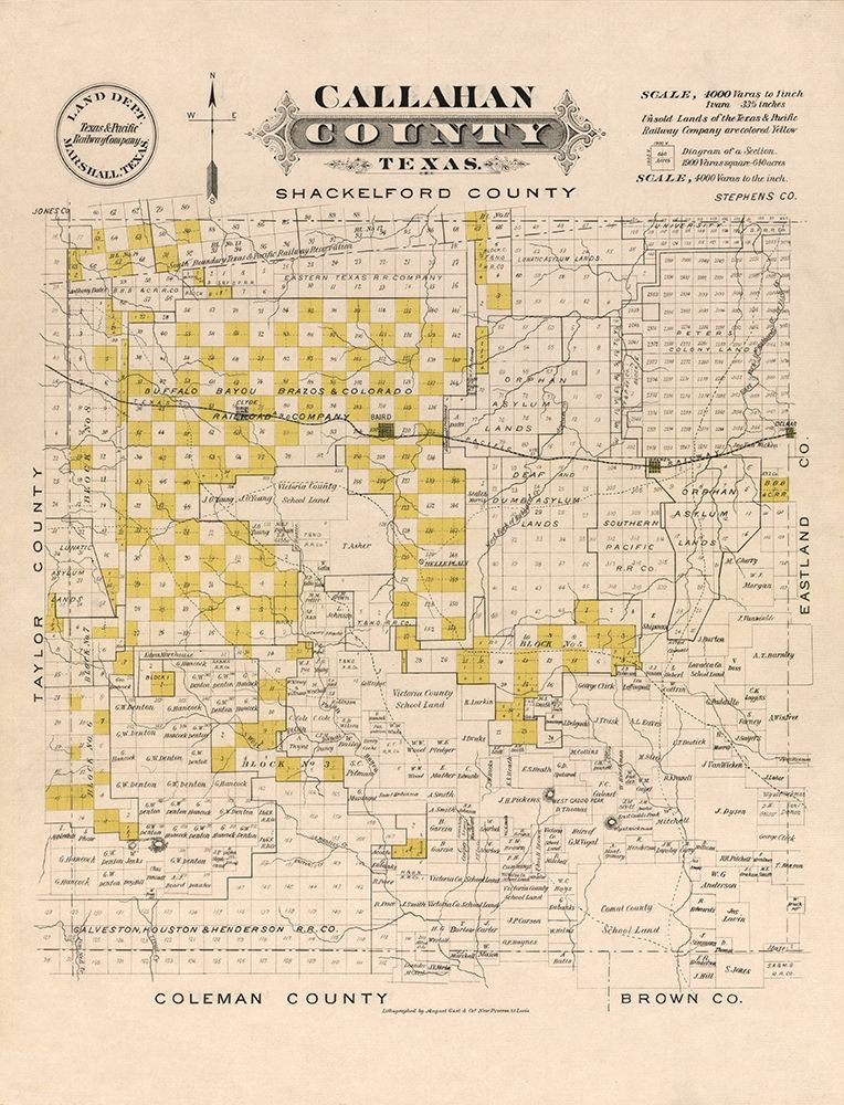 Trinx Callahan County Texas - Gast 1870 Poster Print By Gast Gast (18 X ...