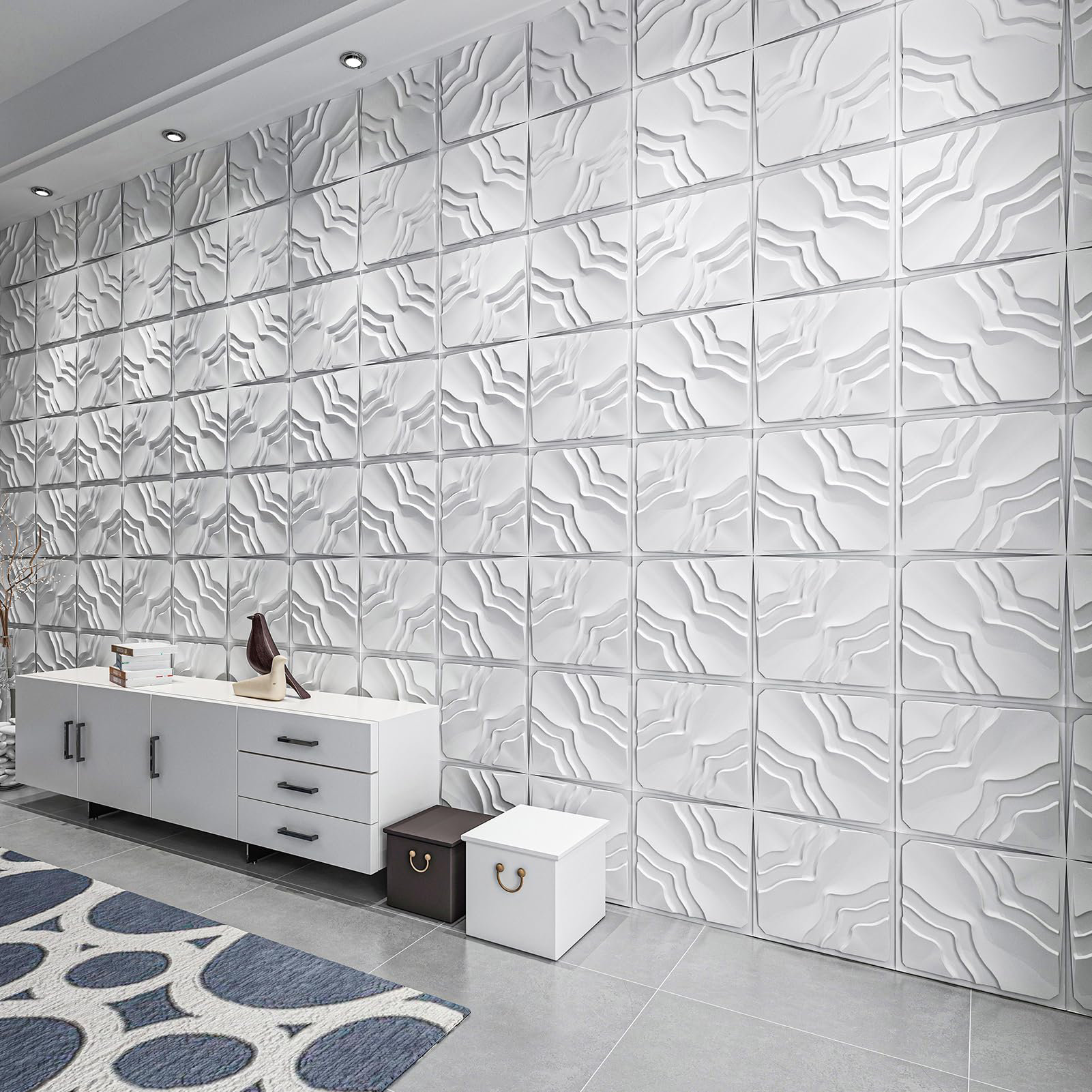 Zeki Shoggy 33 Pack 3D Wall Panel, 2 Different Effects PVC Textured ...