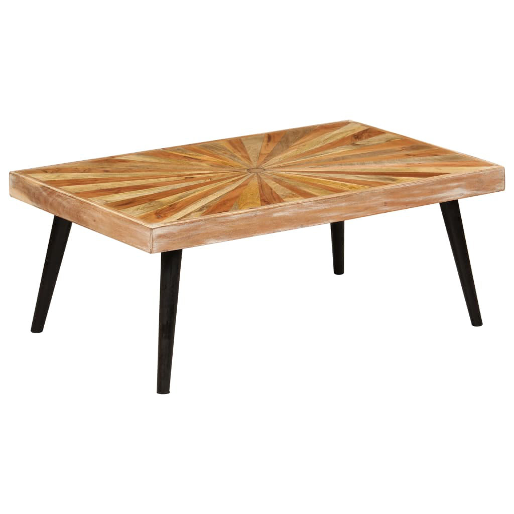 Millwood Pines Coffee Table Solid Mango Wood 35.4" x 21.7" x 14.2 ...