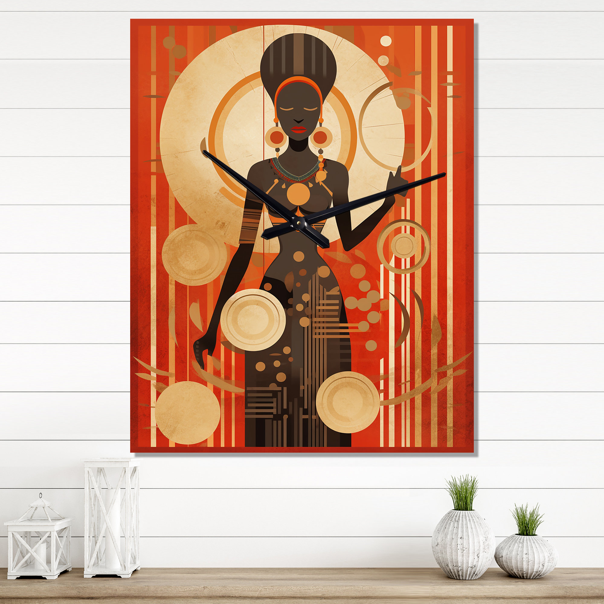 Design Art Graphic Retro African Goddess In Earth Tones II - African ...