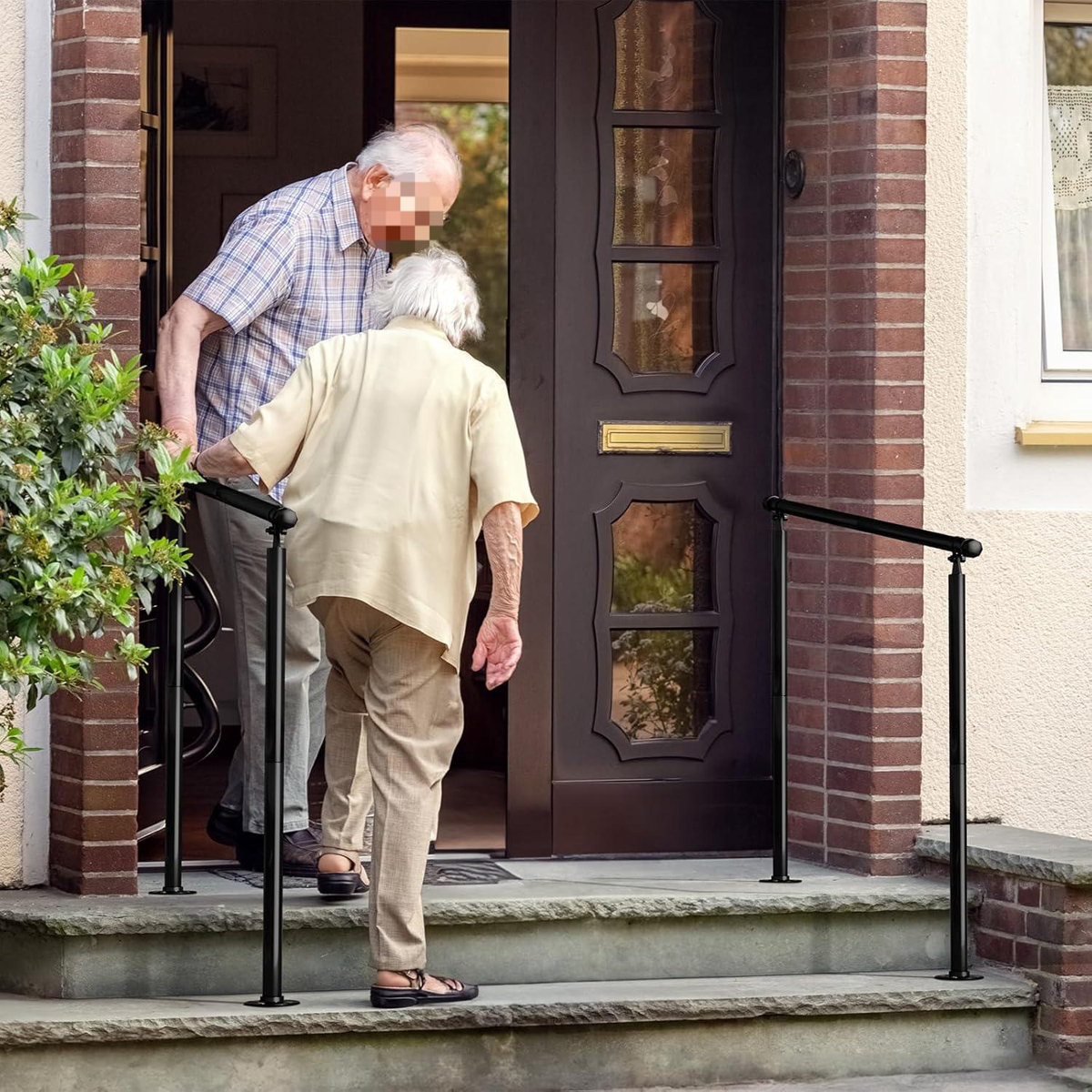 Elaine Mercure 2 Pack Handrails For Outdoor Steps,2 To 3 Steps Handrail ...