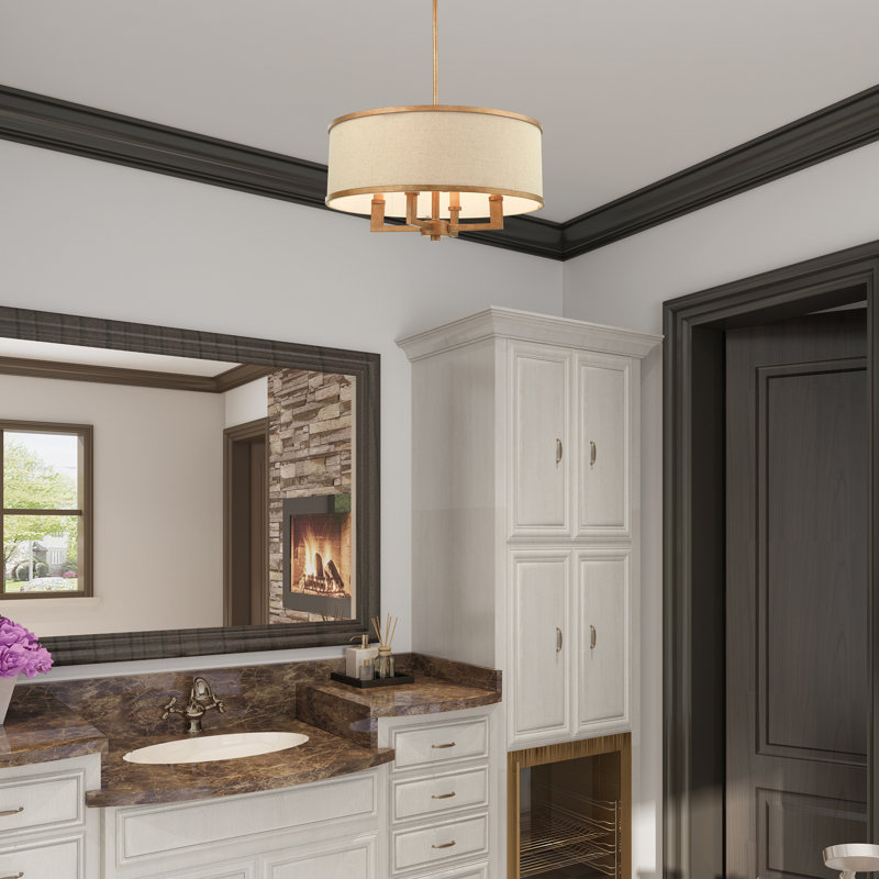 Wade Logan® Berthine 4 - Lights Shaded Drum Chandelier & Reviews | Wayfair