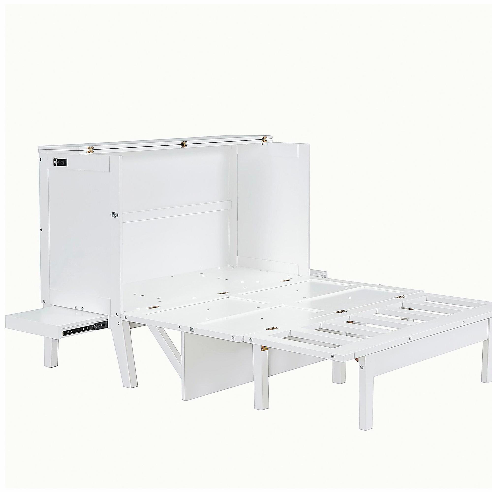 Latitude Run® Wall Bed with USB Ports and Removable Storage Shelves on ...