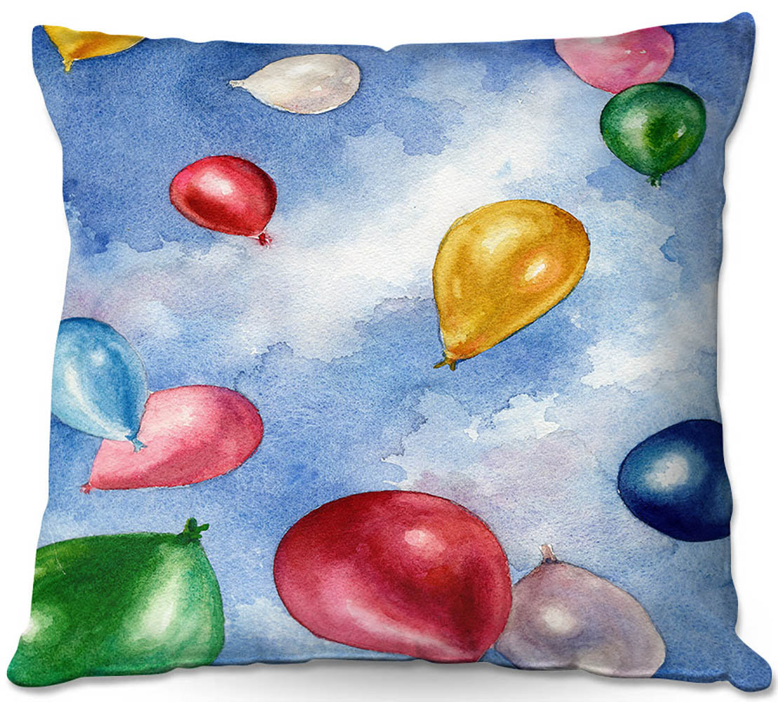 DiaNoche Designs Couch Balloons in Flight Throw Pillow | Wayfair