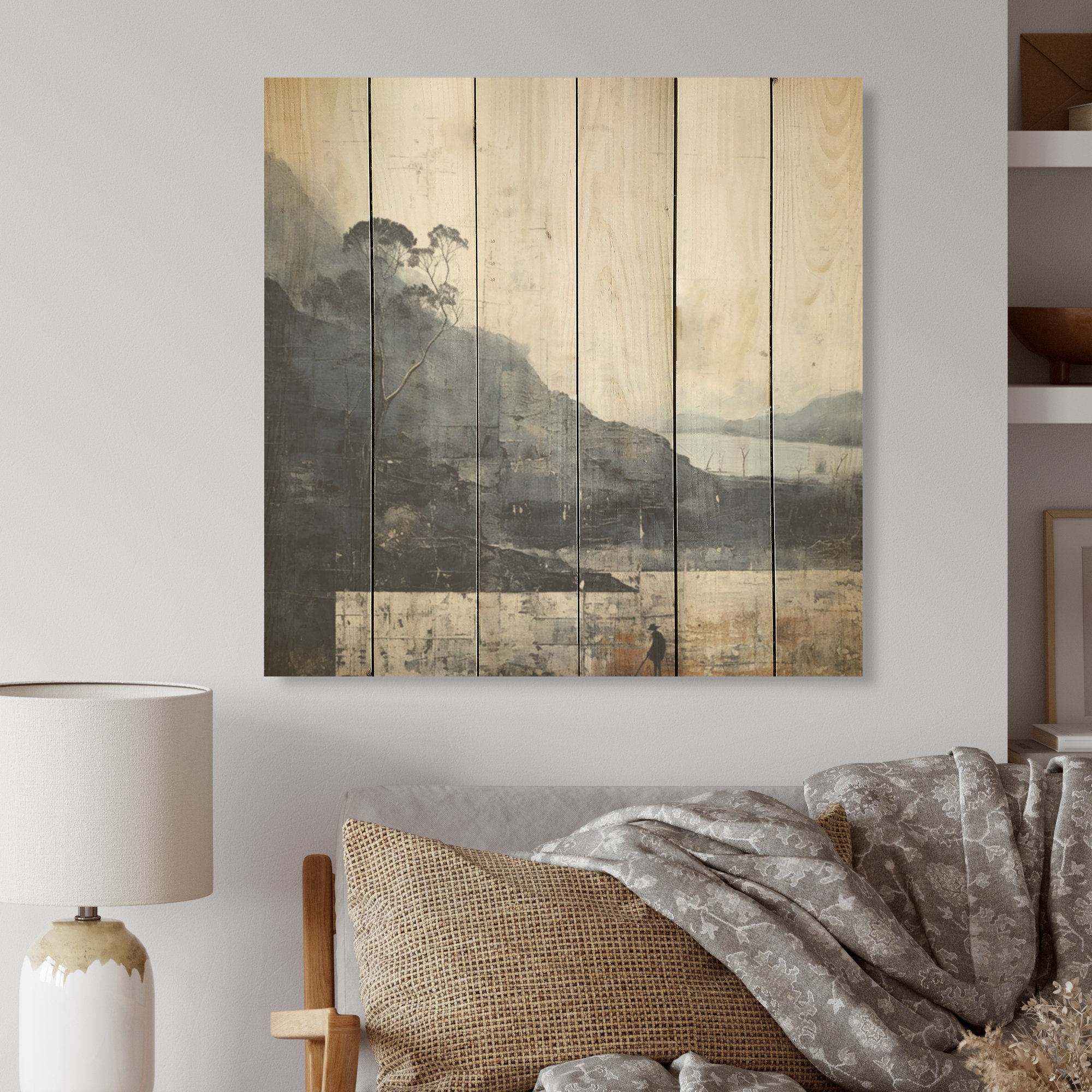 Lark Manor™ Minimalism Black And White Countryside - Countryside Wood ...