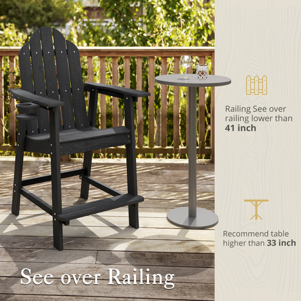 Highland Dunes Dutta Plastic Adirondack Chair with Table & Reviews ...