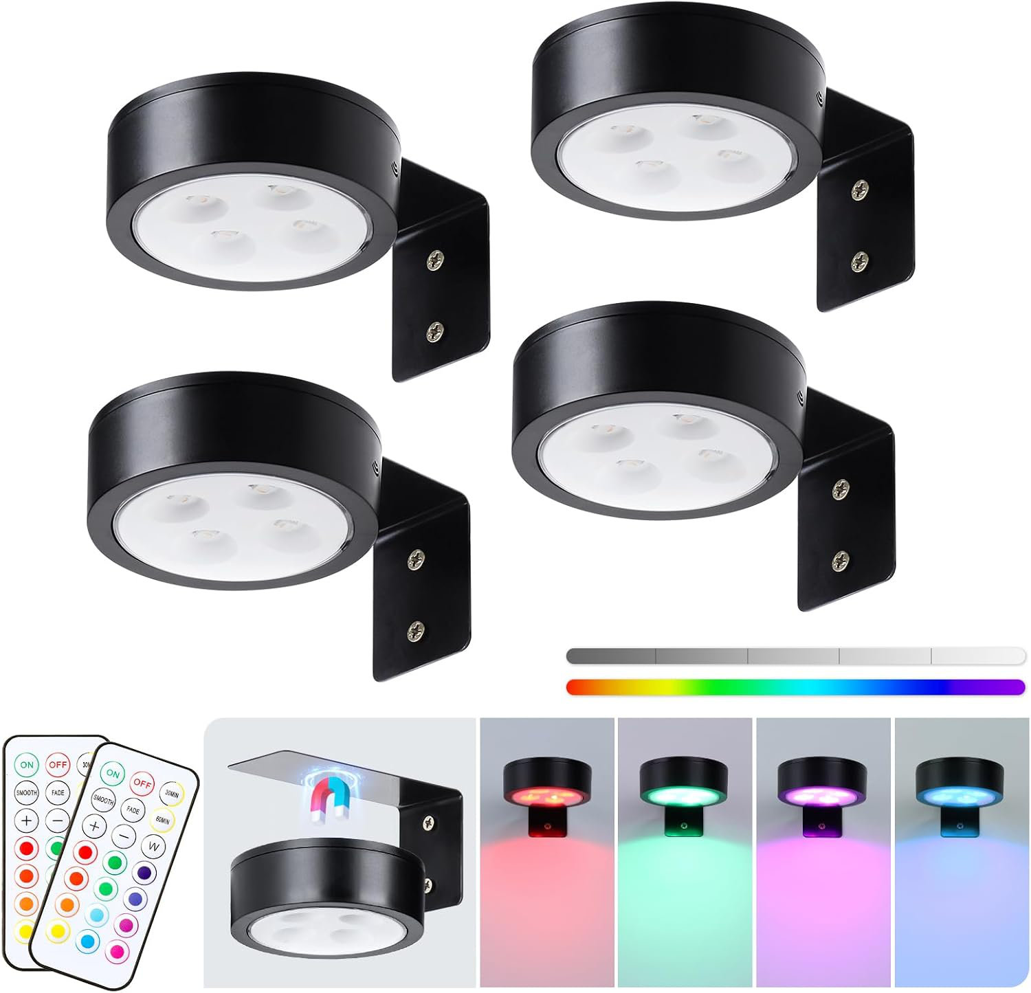Ebern Designs 4-Pack Wireless Battery Operated Painting Light With ...