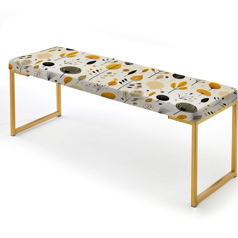 Design Art Mcm Minimalist Revival - Midcentury Upholstered Gold Bench ...