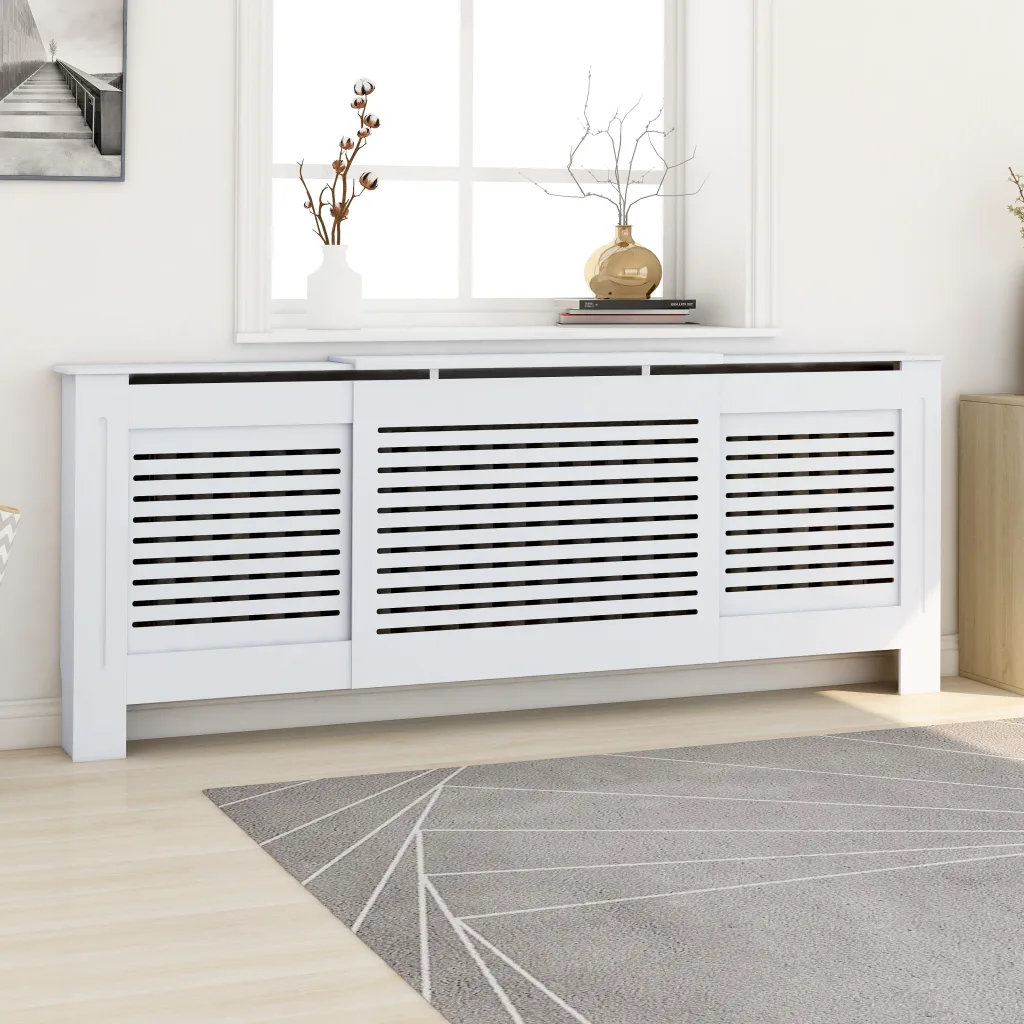 vidaXL Radiator Cover with Top Storage Shelf, Slatted Design Heater ...