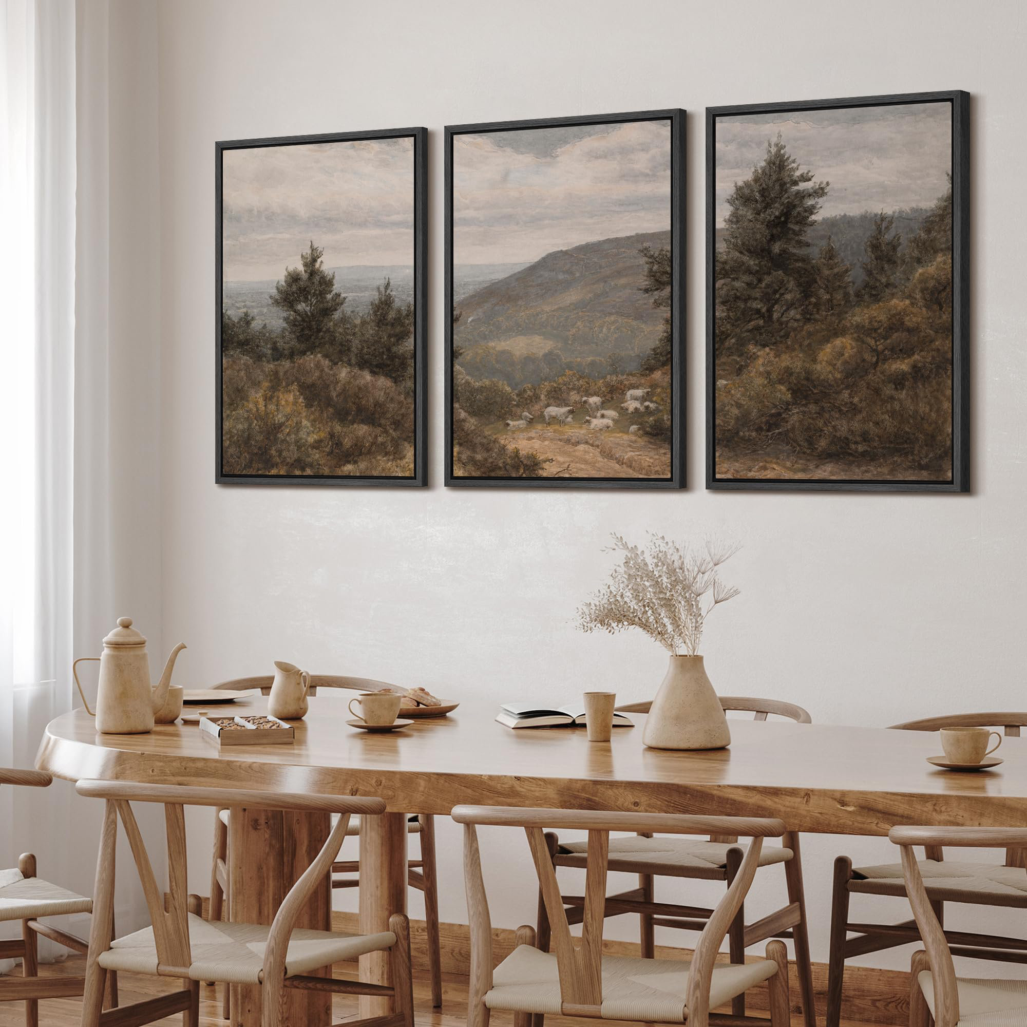 wall26 " Rustic Highland Tranquil Mountainous Landscape Illustration ...