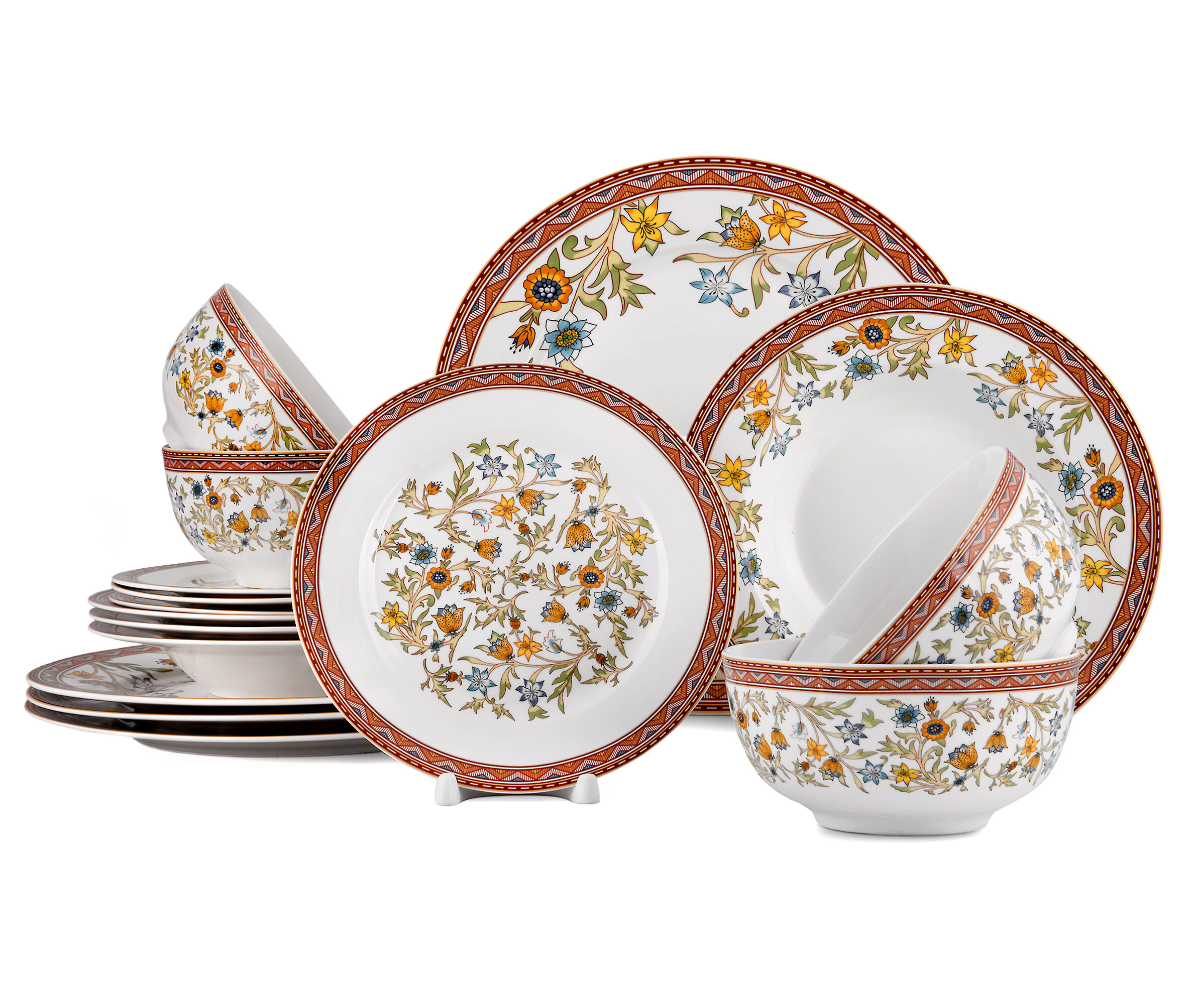 STP Goods Polyanka Porcelain China Dinnerware Set - Service for 4 ...