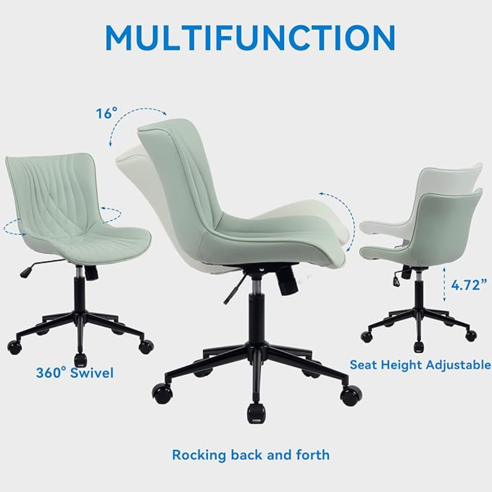 Corrigan Studio YOUNIKE Office Chair, Armless Desk Chair With Wheels ...