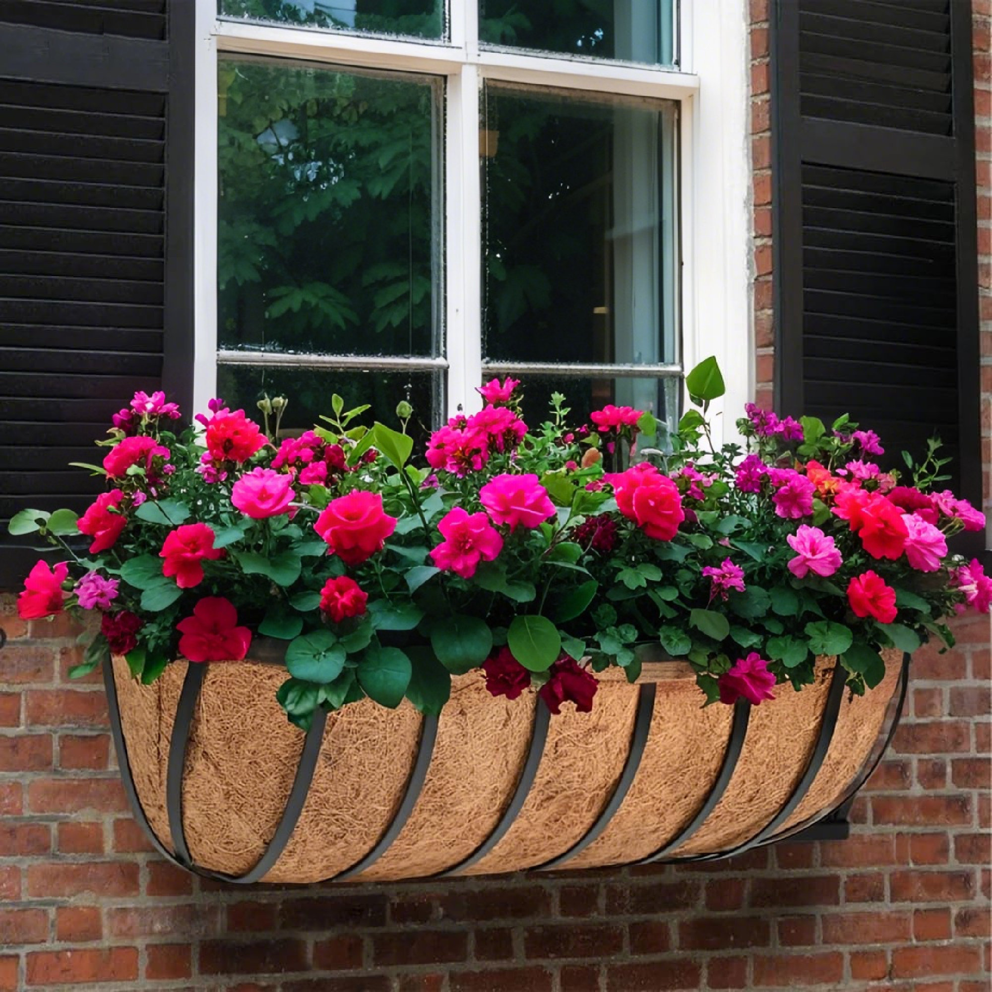 Lark Manor 2 Pack 24 Inch Adjustable Window Planter Box With Coconut ...