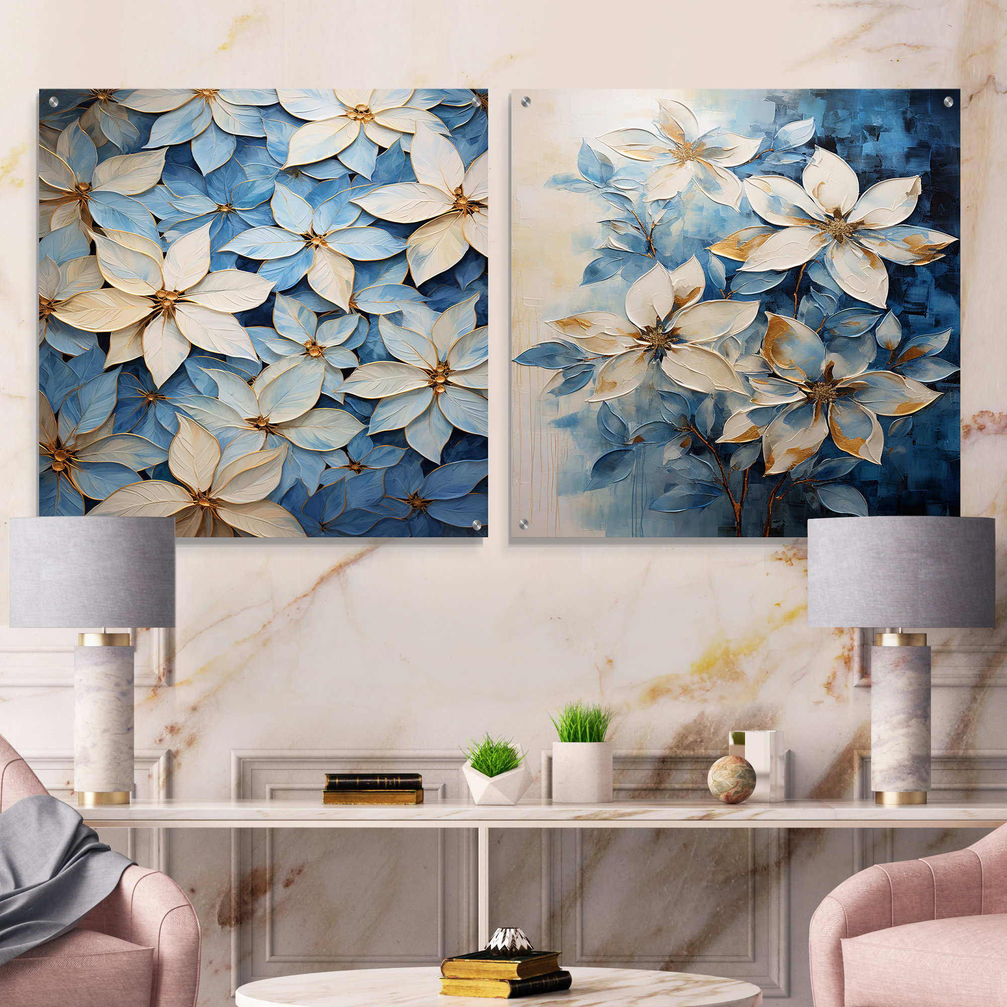 Lark Manor™ Beige And Blue Poinsettias Floral Variety - Poinsettias ...