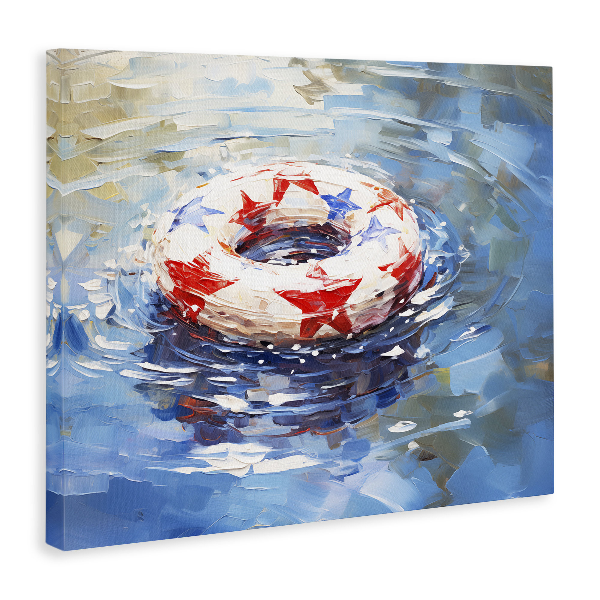 Breakwater Bay Patriotic Pool Floatie Canvas Wall Art, design by ...