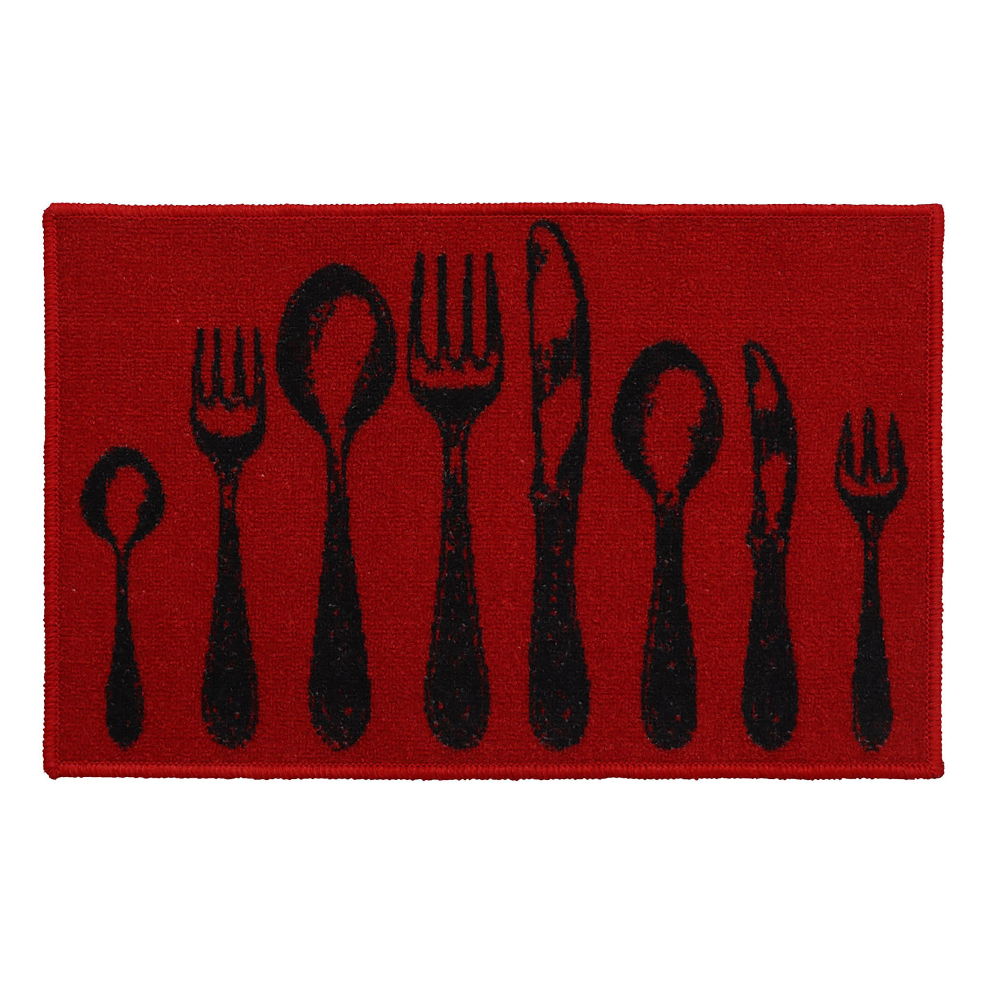 Evideco Luxurious Comfort Chef Kitchen Mat, Cutlery Design, Low-Profile ...