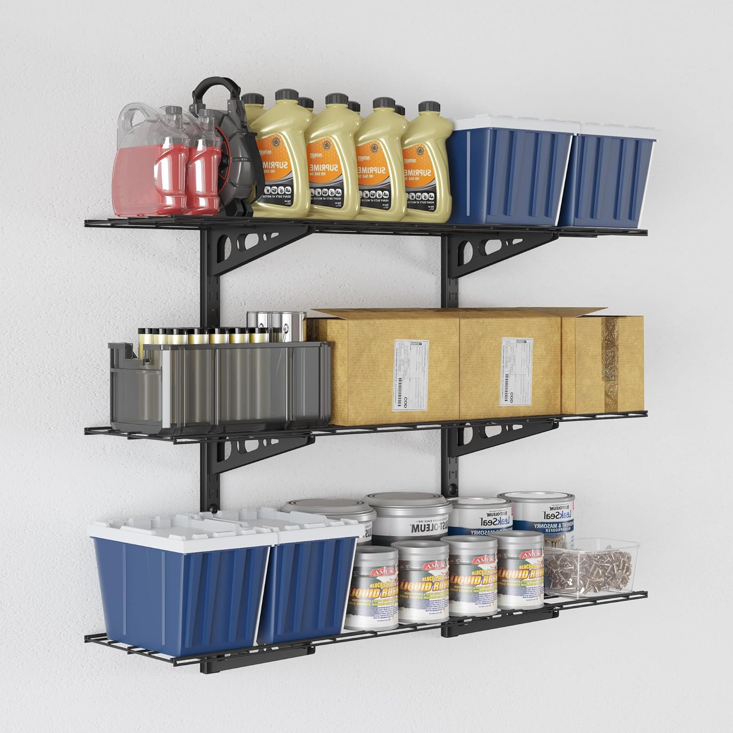 Rebrilliant Étagère murale de garage à 3 niveaux de 1 pi x 4 pi ...