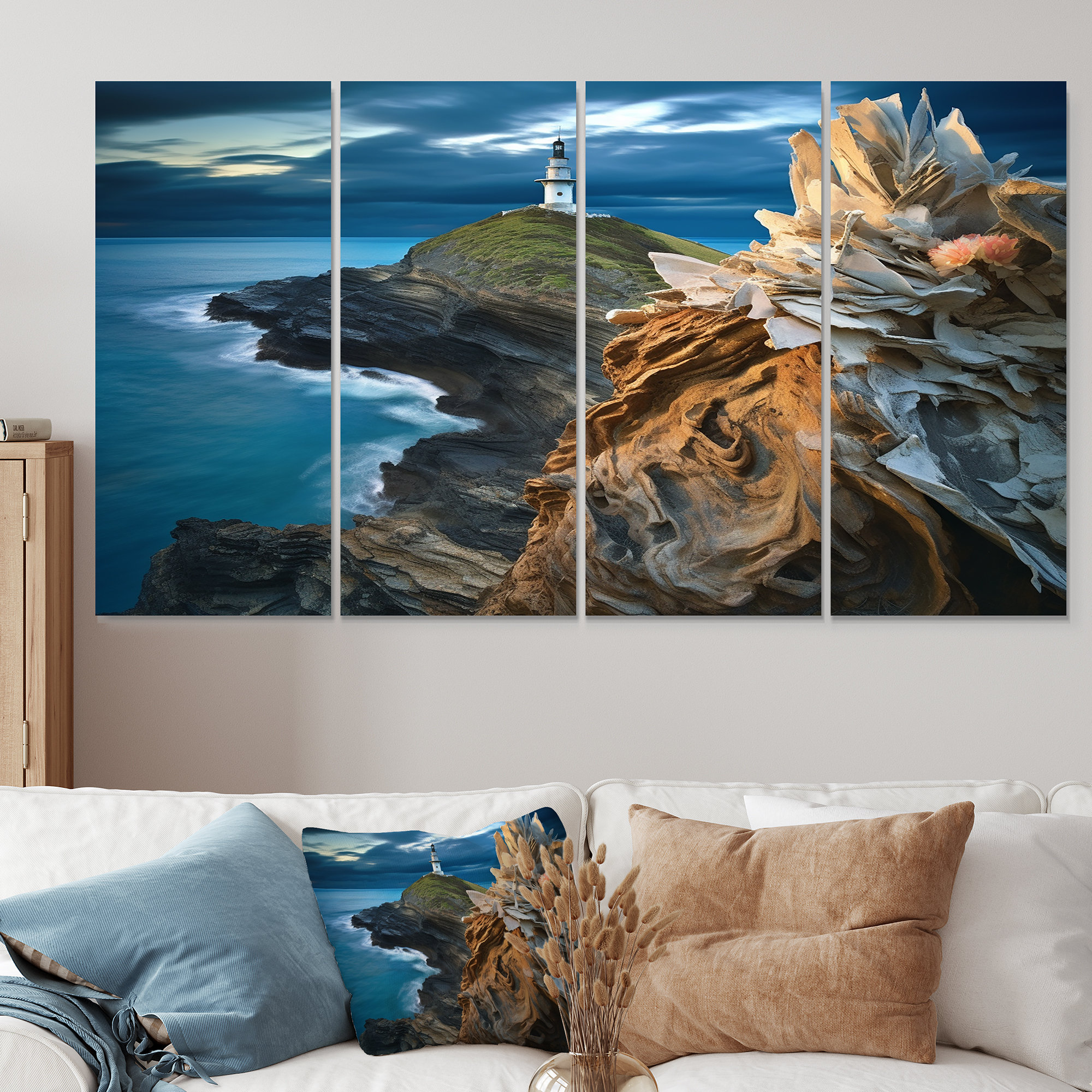 Highland Dunes Coastal Lighthouse Guard I - Coastal Light House 4 Piece ...