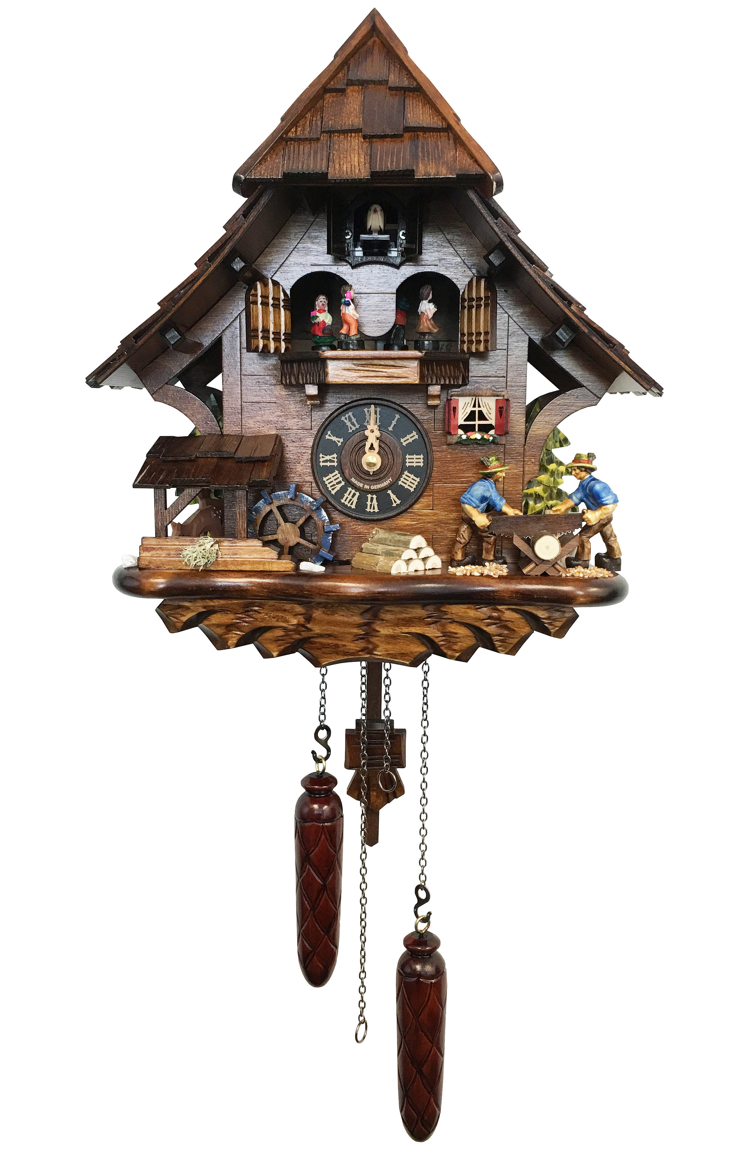 Loon Peak® Battery Operated Waterwheel Cuckoo Wall Clock | Wayfair