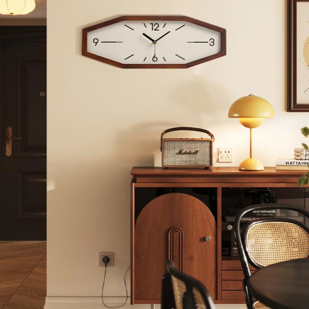 Ebern Designs Mulkey Wooden Retro Wall Clocks, 18 Inches Square Clocks ...