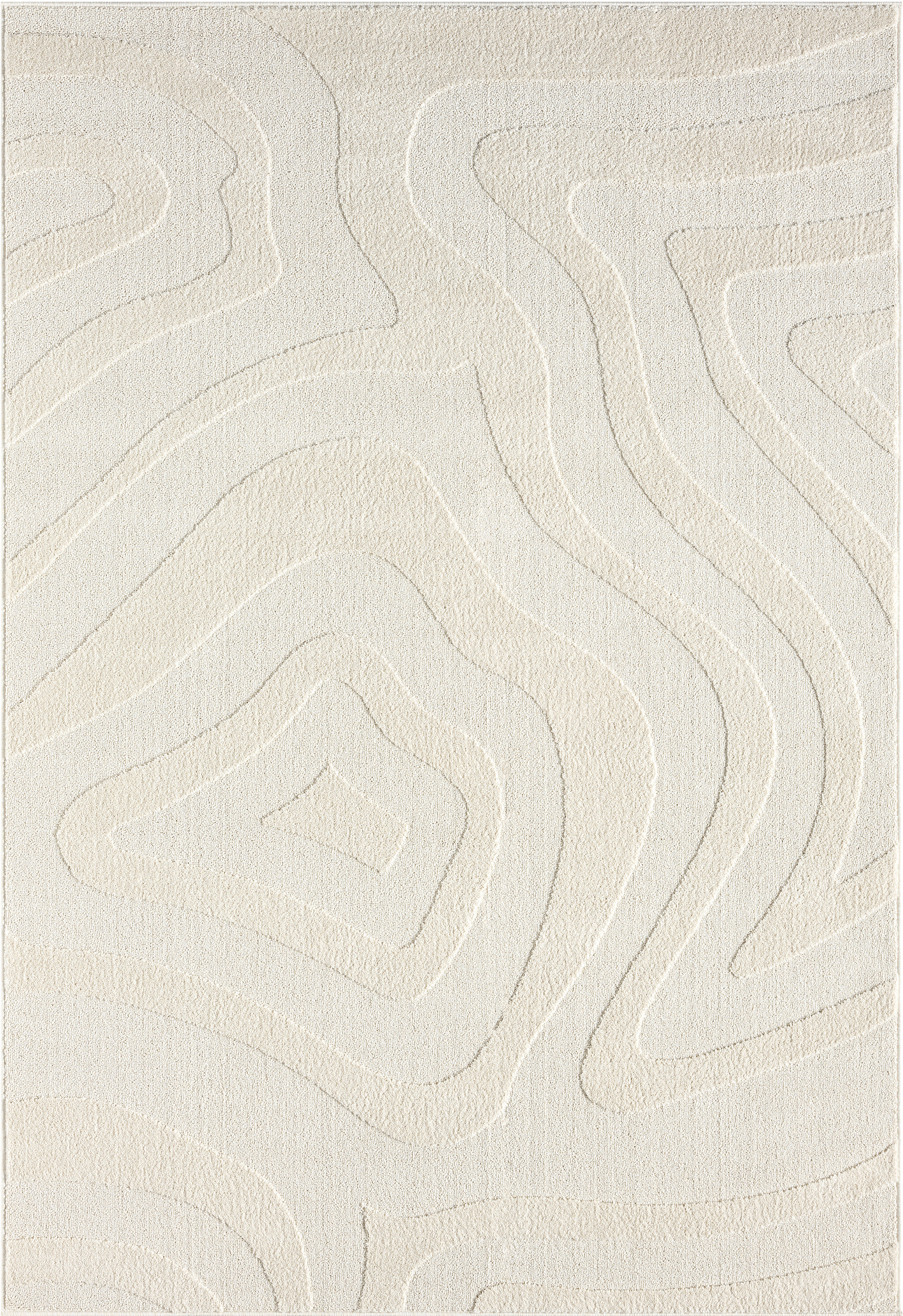Ivy Bronx Abani Huertas WAV100B Cream Geometric Wavy Area Rug & Reviews ...