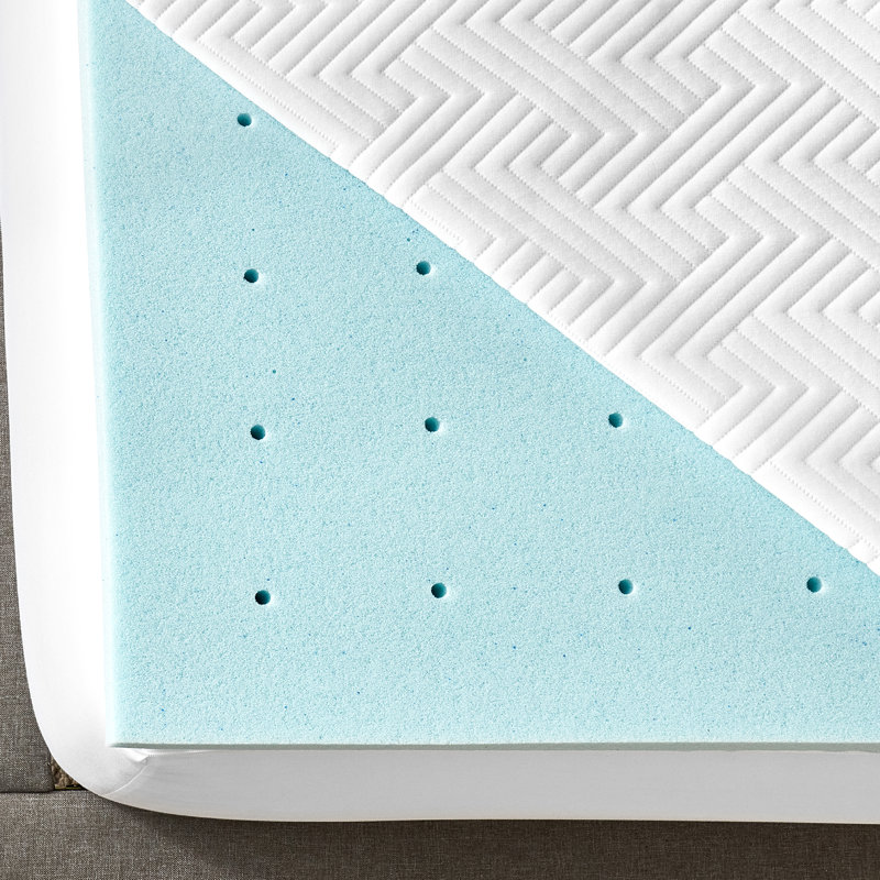 BodiPEDIC 2" Gel Memory Foam Mattress Topper with Circular-Knit Cover ...