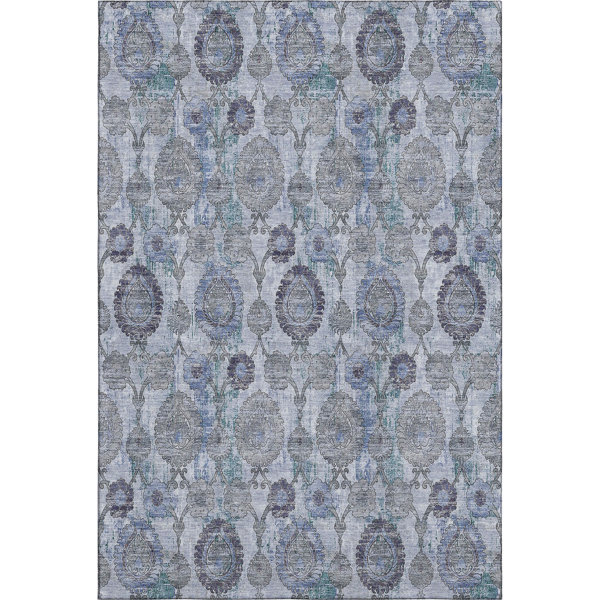 Bungalow Rose Premium Machine Washable Prisco Blue Rug | Wayfair