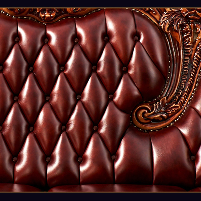 Romero European Style Solid Wood Carved Sofa 120.1'' Rolled Arm Sofa ...