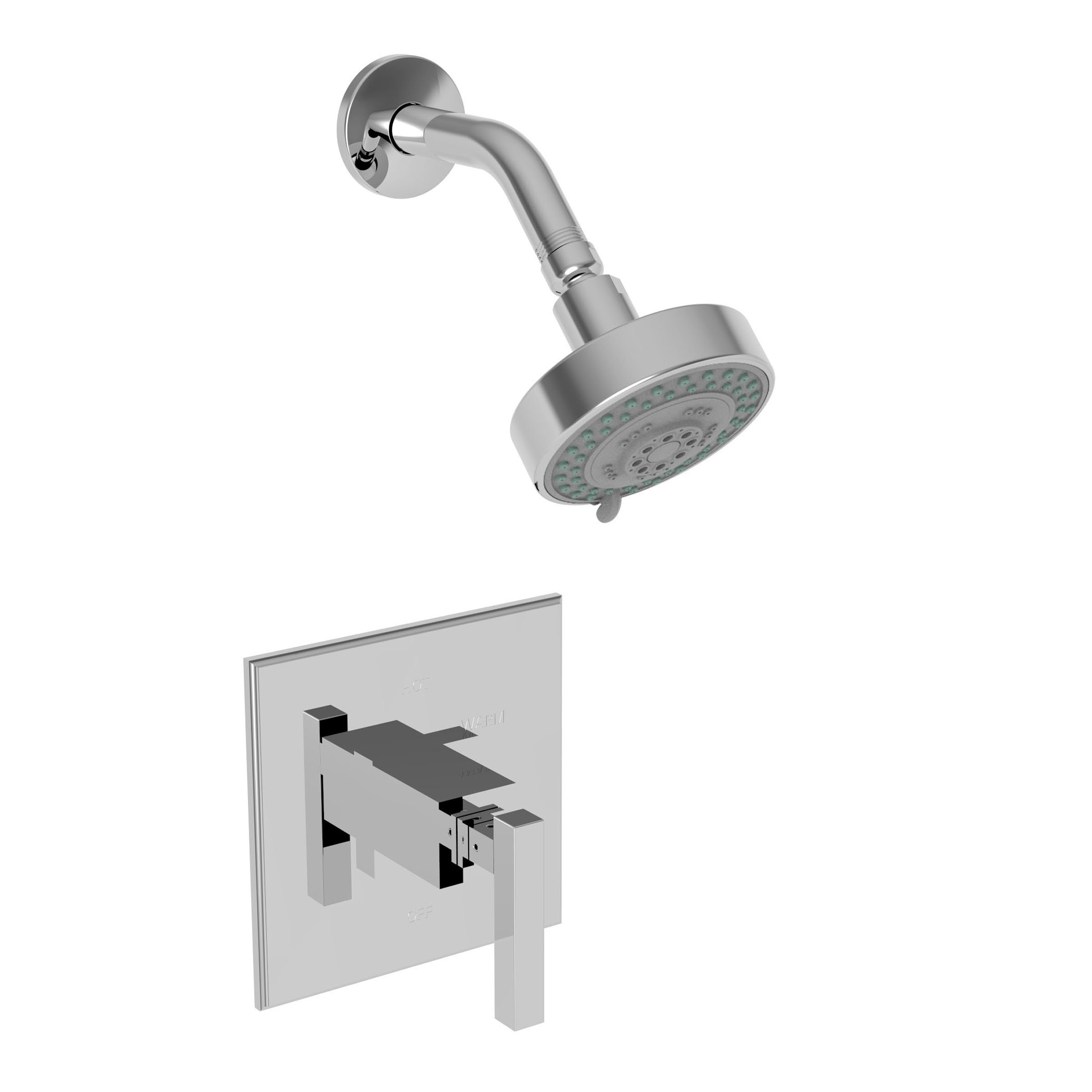 Newport Brass Cube 2 Balanced Pressure Shower Trim Set with Shower Head ...