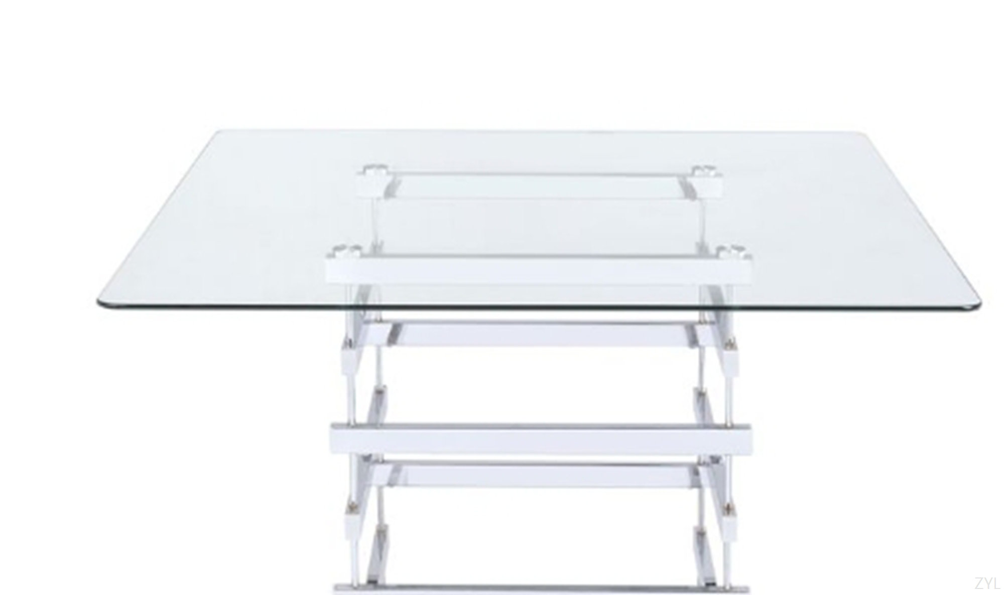Ivy Bronx Clear Glass Top & Chrome Finish Counter Height Table ...
