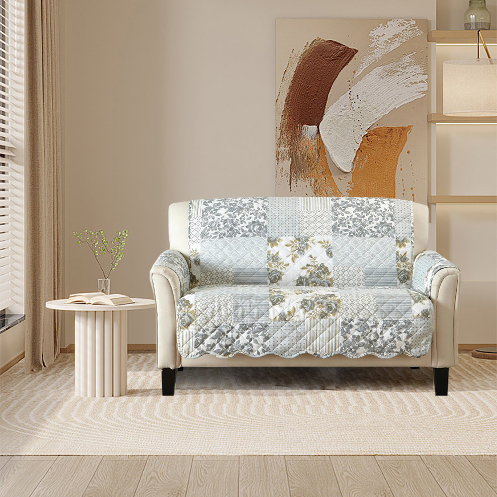 One Allium Way® Slipcover With Armrests & Backrest, Floral Patchwork ...