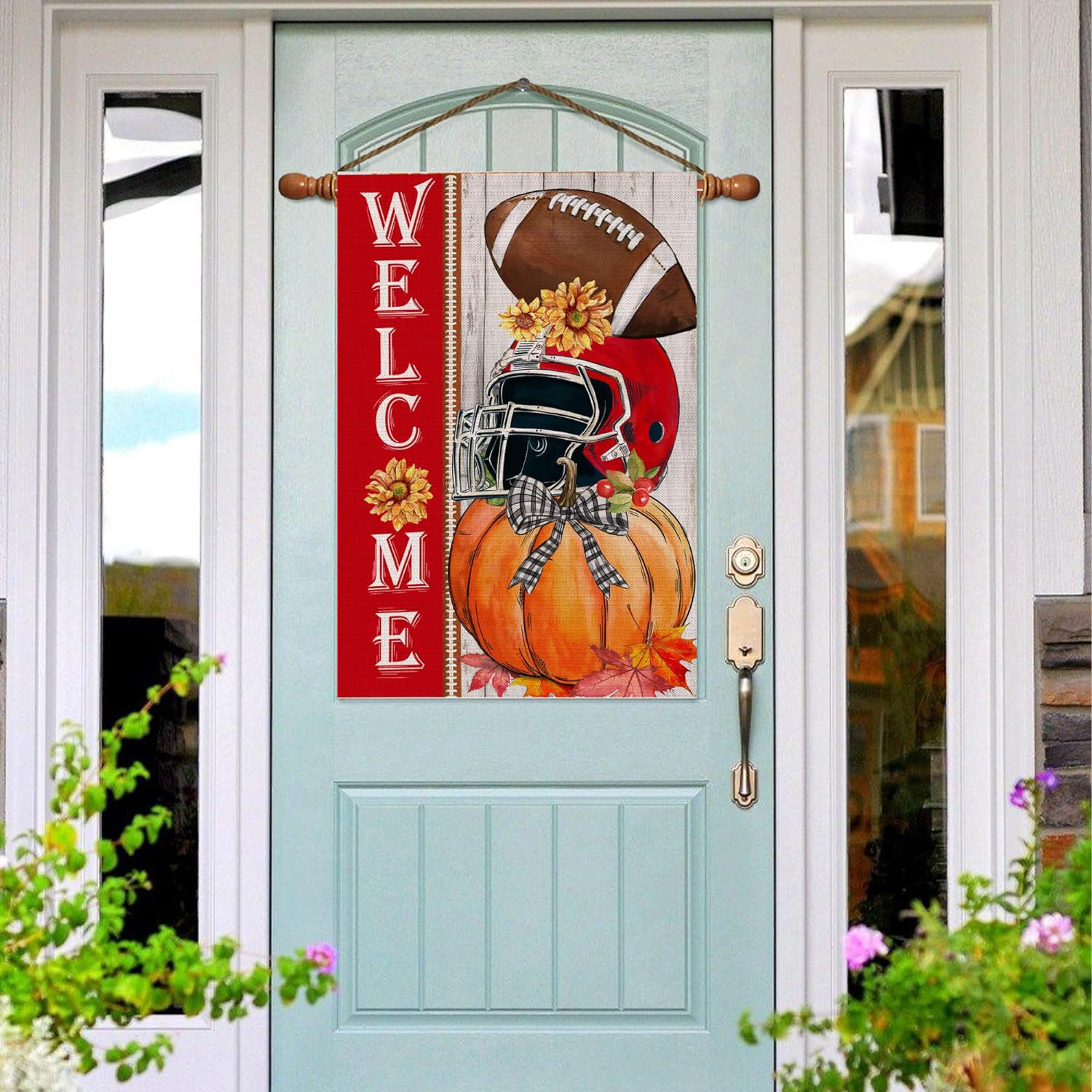 Arlmont & Co. Fall Flag 28X40 Double Sided, Welcome Fall Football House ...