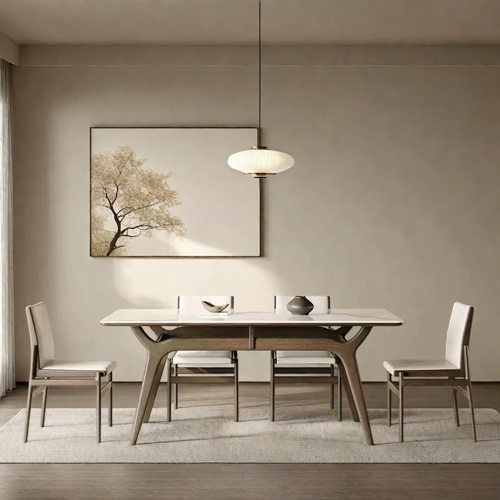 dinlin home Ash wood matte home walnut color table set | Wayfair