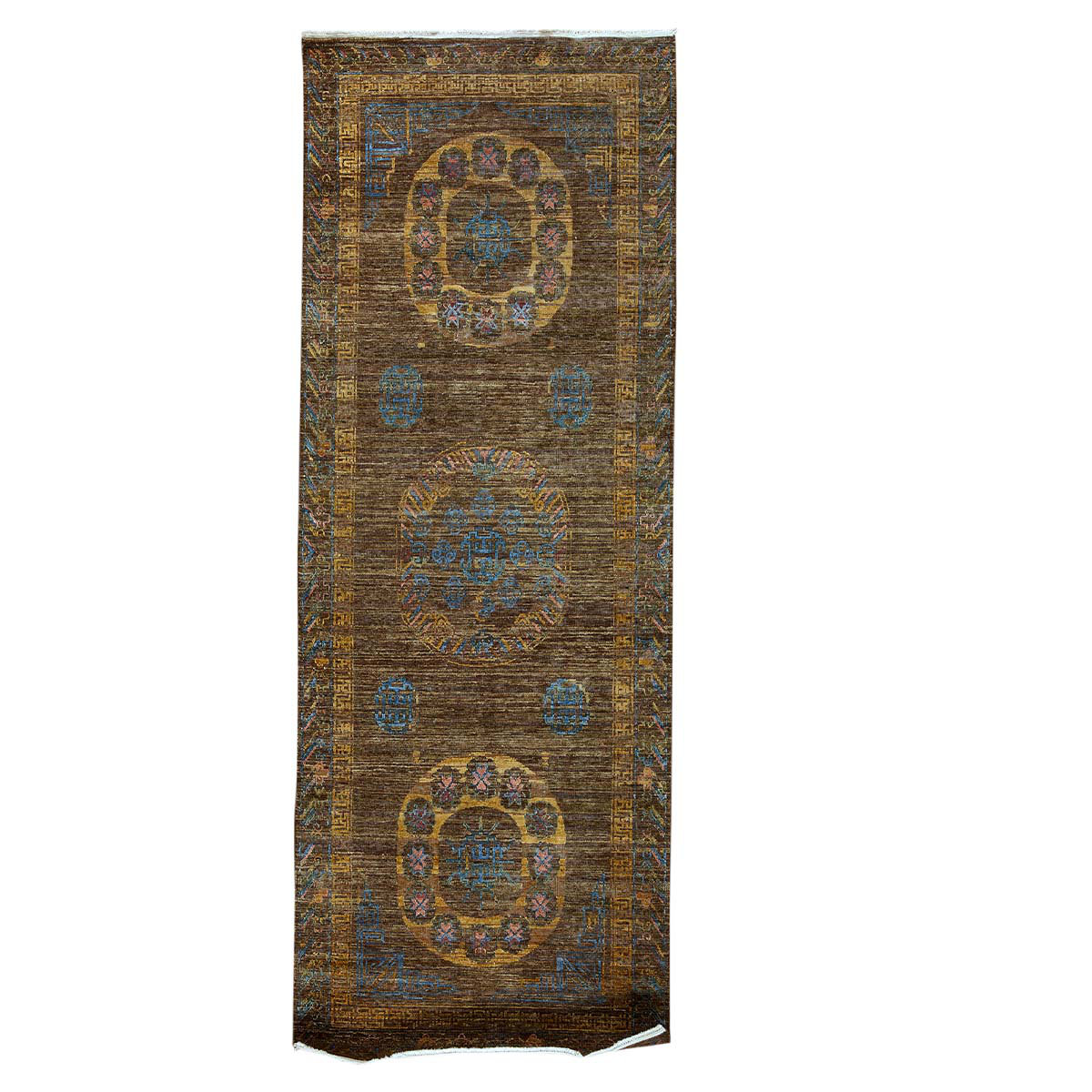 Bokara Rug Co., Inc. Hand-Knotted Blue/Brown/Yellow Rug | Perigold