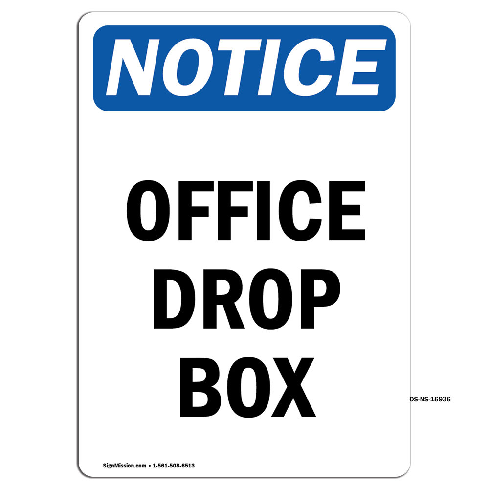SignMission Office Drop Box Sign | Wayfair