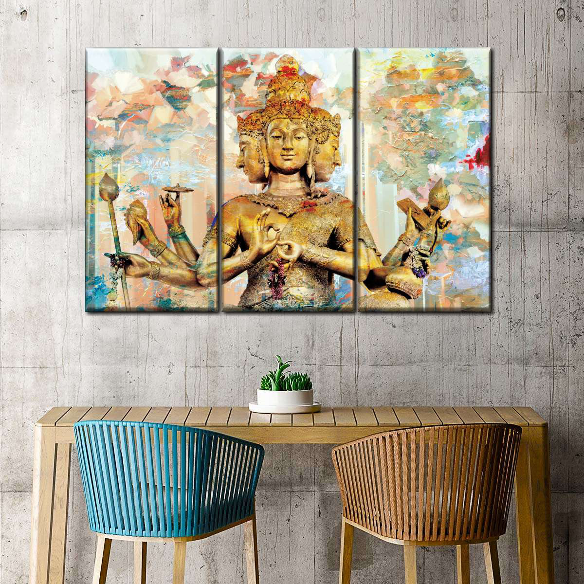 Bungalow Rose Statue Of Brahma Multi Piece Canvas Print - Wayfair Canada