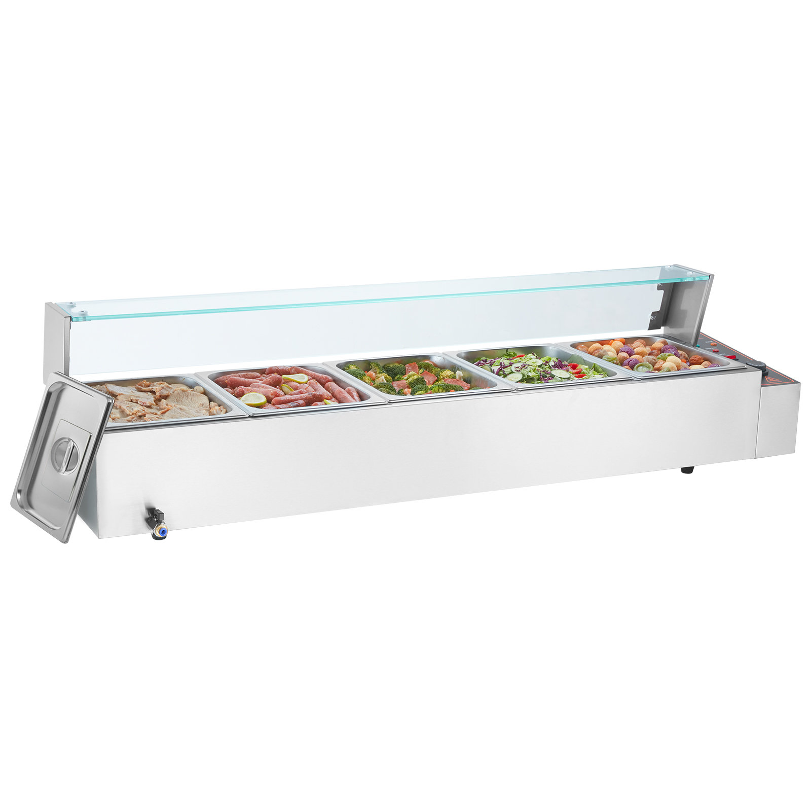 Latitude Run® Commercial Electric Food Warmer Countertop Buffet 5*8Qt ...