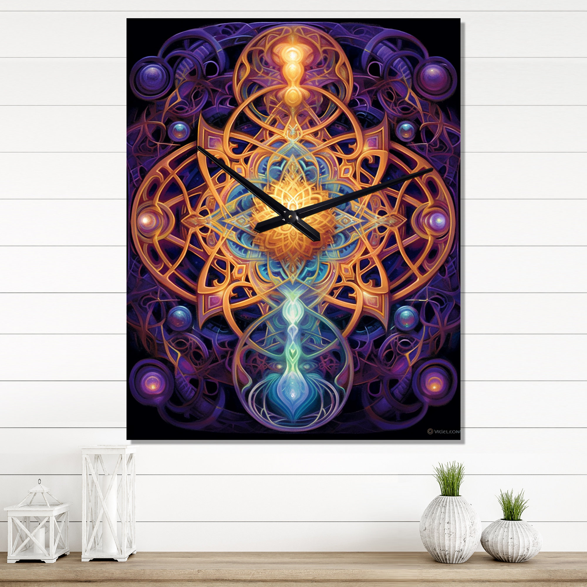 East Urban Home Mystical Mandalas - Boho Mandala Modern Wall Clock ...