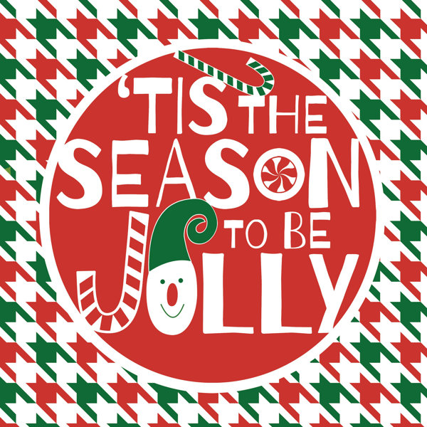 The Seasonal Aisle Season To Be Jolly Houndstooth 3 - Wrapped Canvas ...