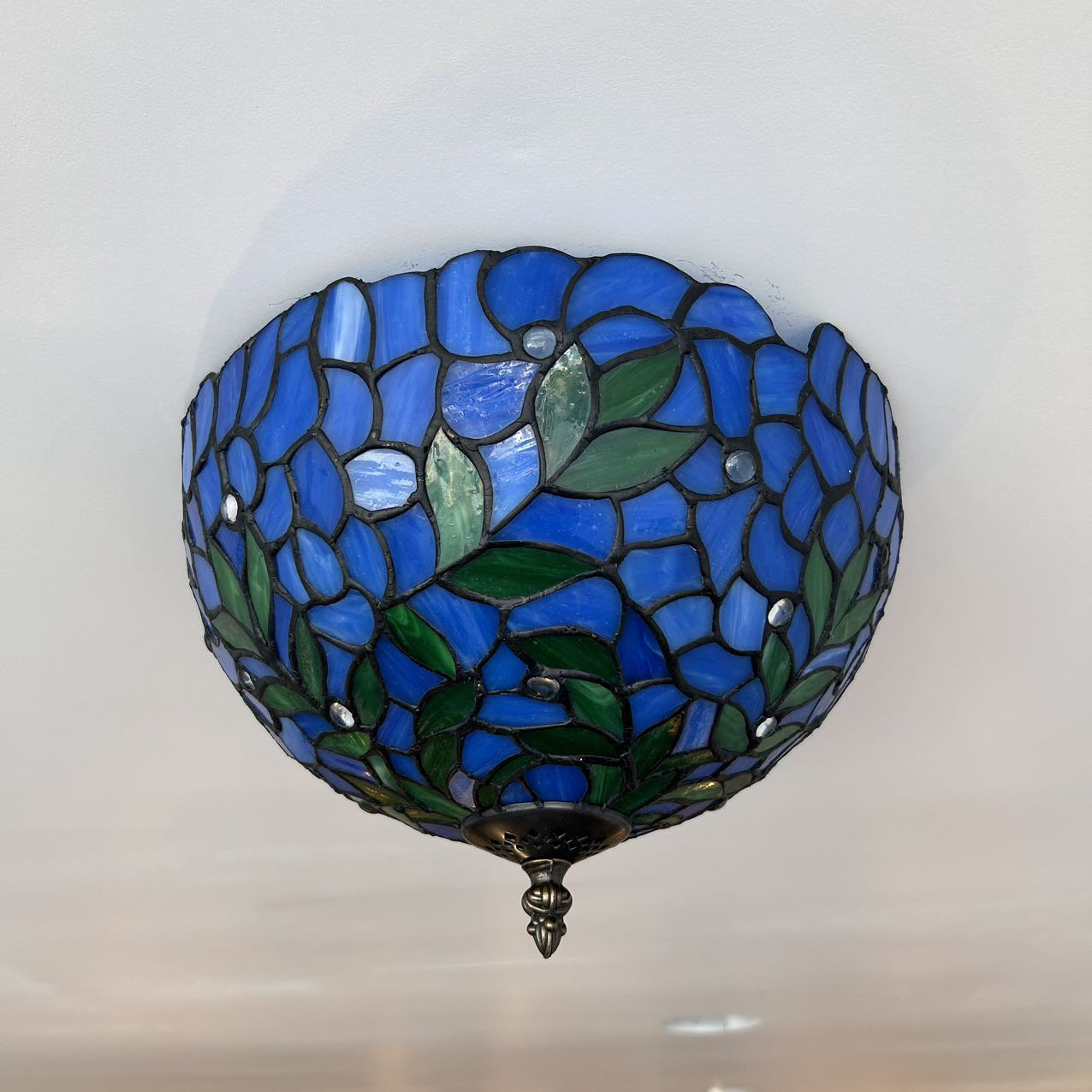 Astoria Grand Tiffany Ceiling Lights Fixture Purple Stained Glass Green ...