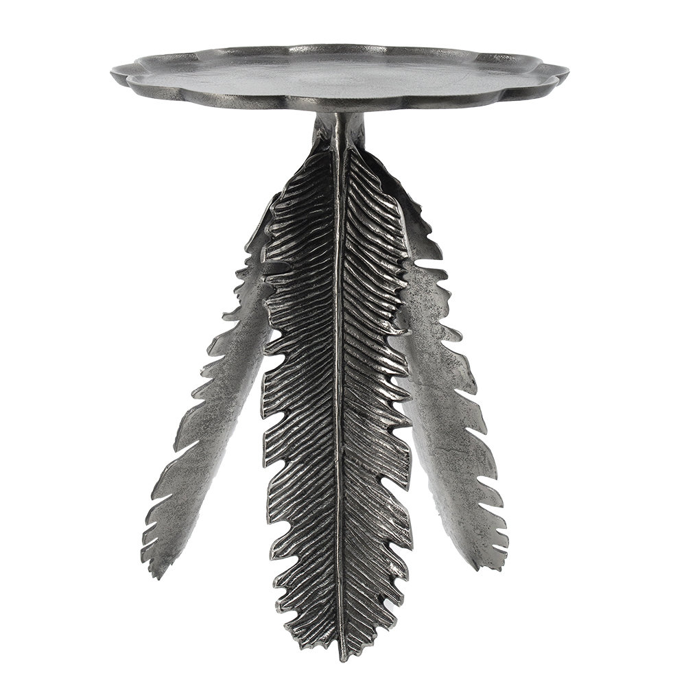Dakota Fields Leaf Side Table with a silver antique finish | Wayfair