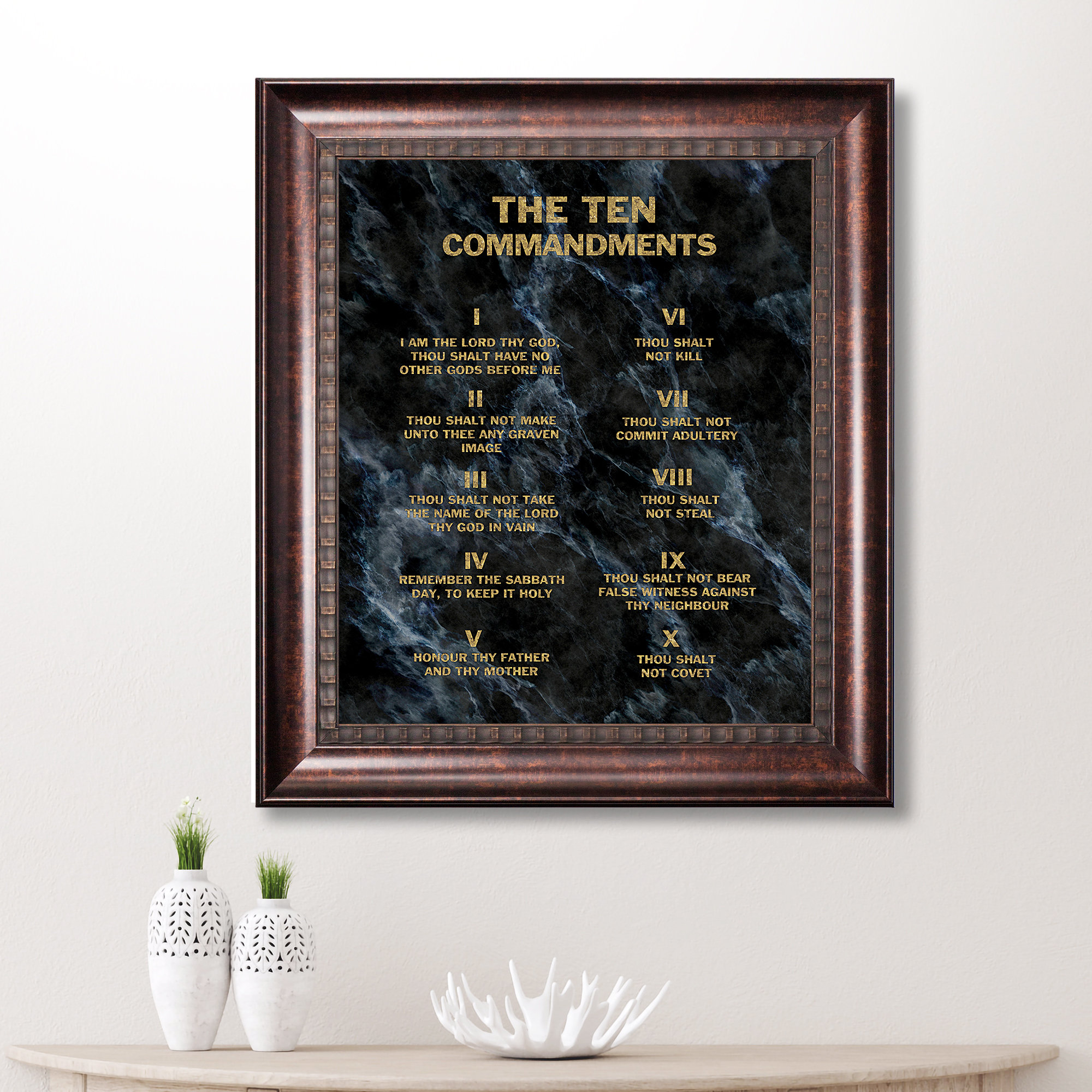 Trinx The Ten Commandments(Black Texture),Dark Brown Faux Wood Grain ...