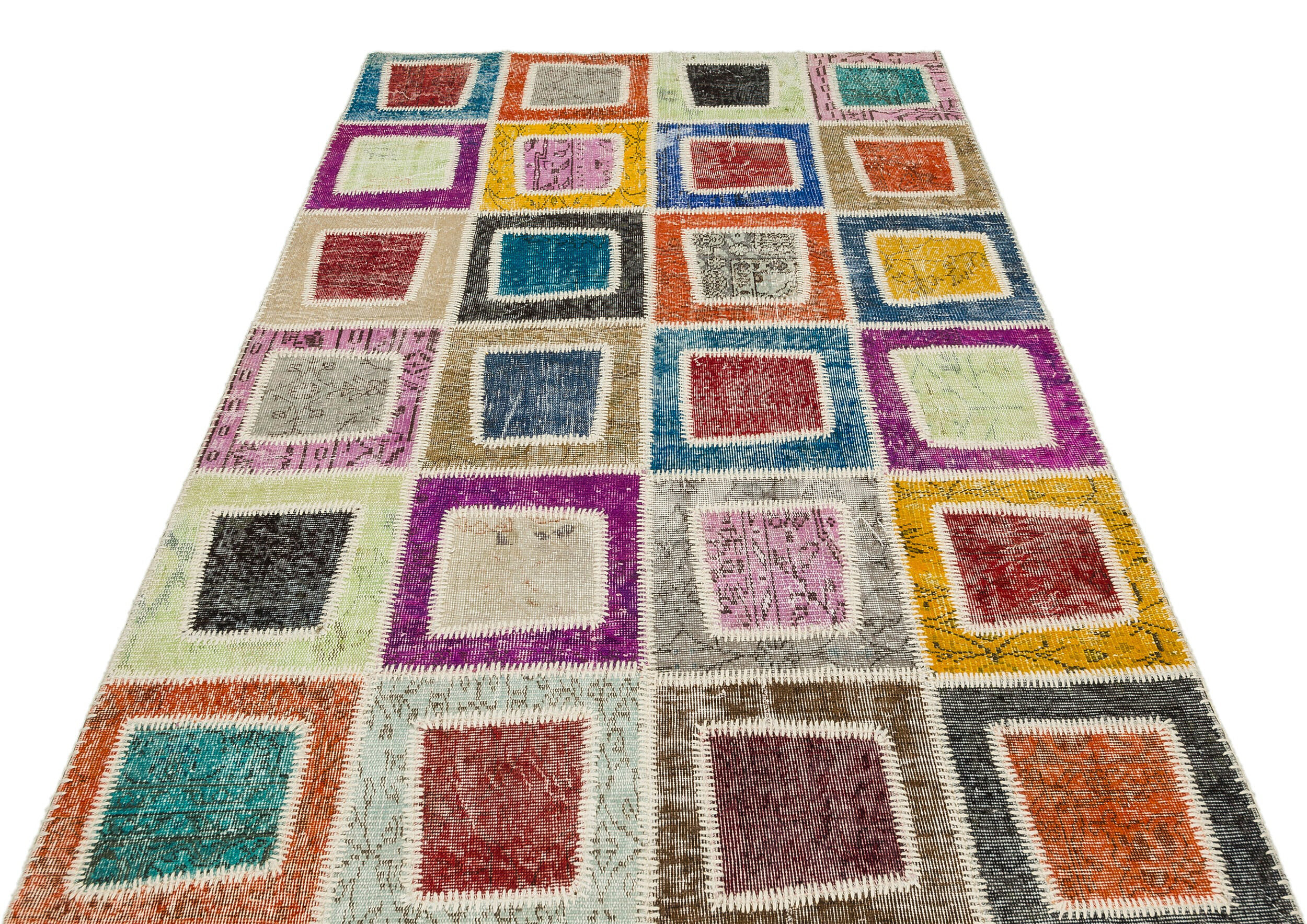 Lofy Iskece Hand Knotted Wool Patchwork Rug | Wayfair