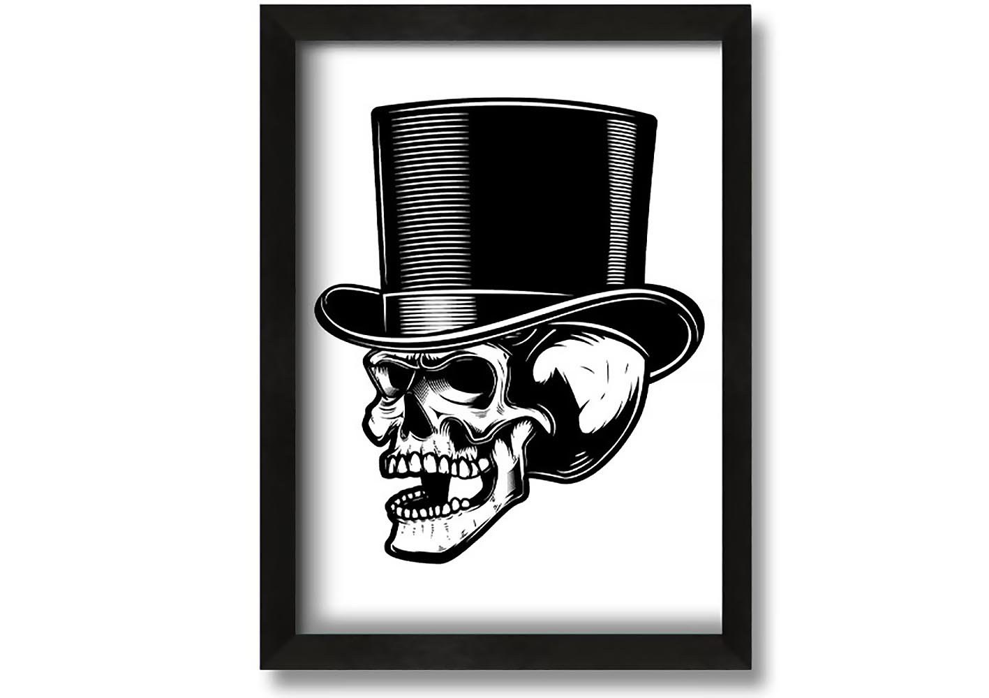 Happy Larry Top Hat Skull Framed Print Wall Art | Wayfair.co.uk