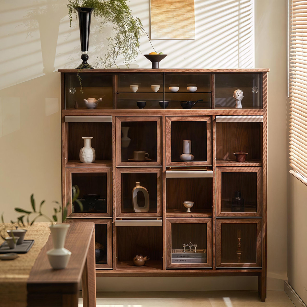 Organix Pattern 59.84"Ash Brown Storage and Display Cabinet | Wayfair