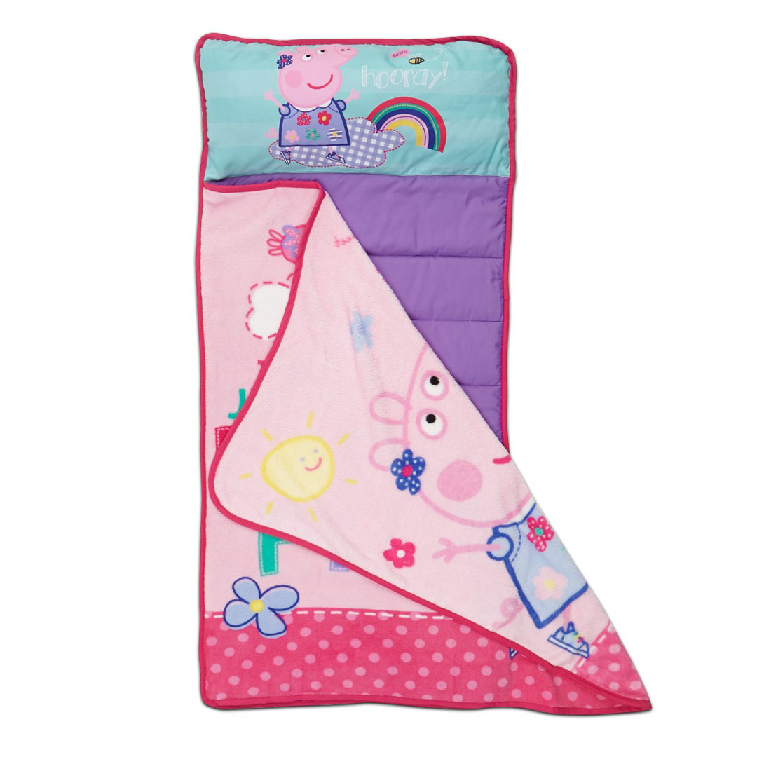 NoJo Peppa Pig I'm so Happy Toddler Nap Mat - Includes Attached Pillow ...