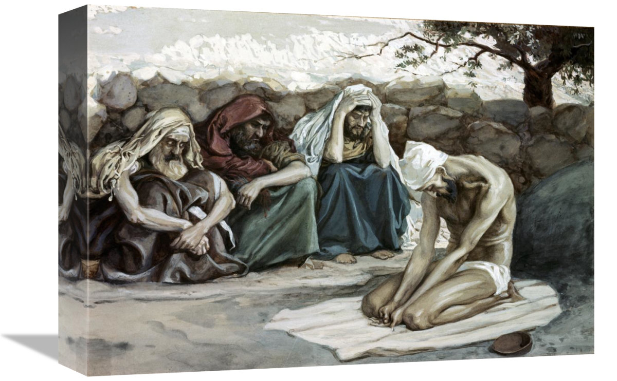 East Urban Home Job and His Three Friends - Wrapped Canvas Print | Wayfair