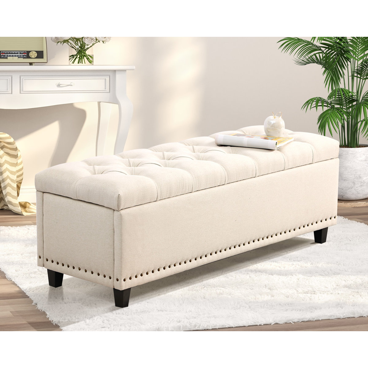 Ebern Designs 51" Ottoman Storage Benches, 30 Gallons of Bed Storage ...