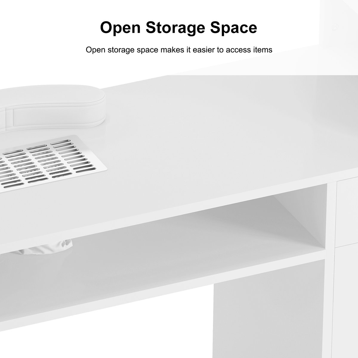 Hokku Designs Pro Manicure Nail Table with 3-Drawer Side Cabinet ...