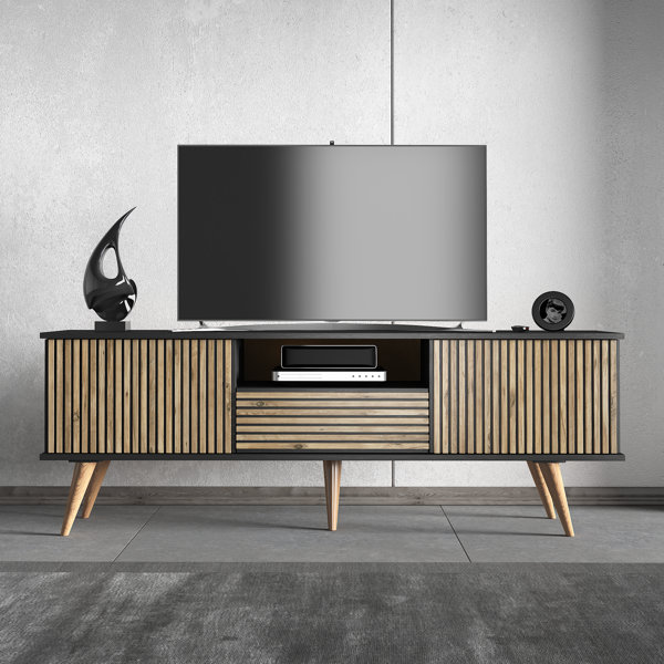 George Oliver Frimmy Modern Fluted TV Stand for TVs Up to 80" – Mid ...